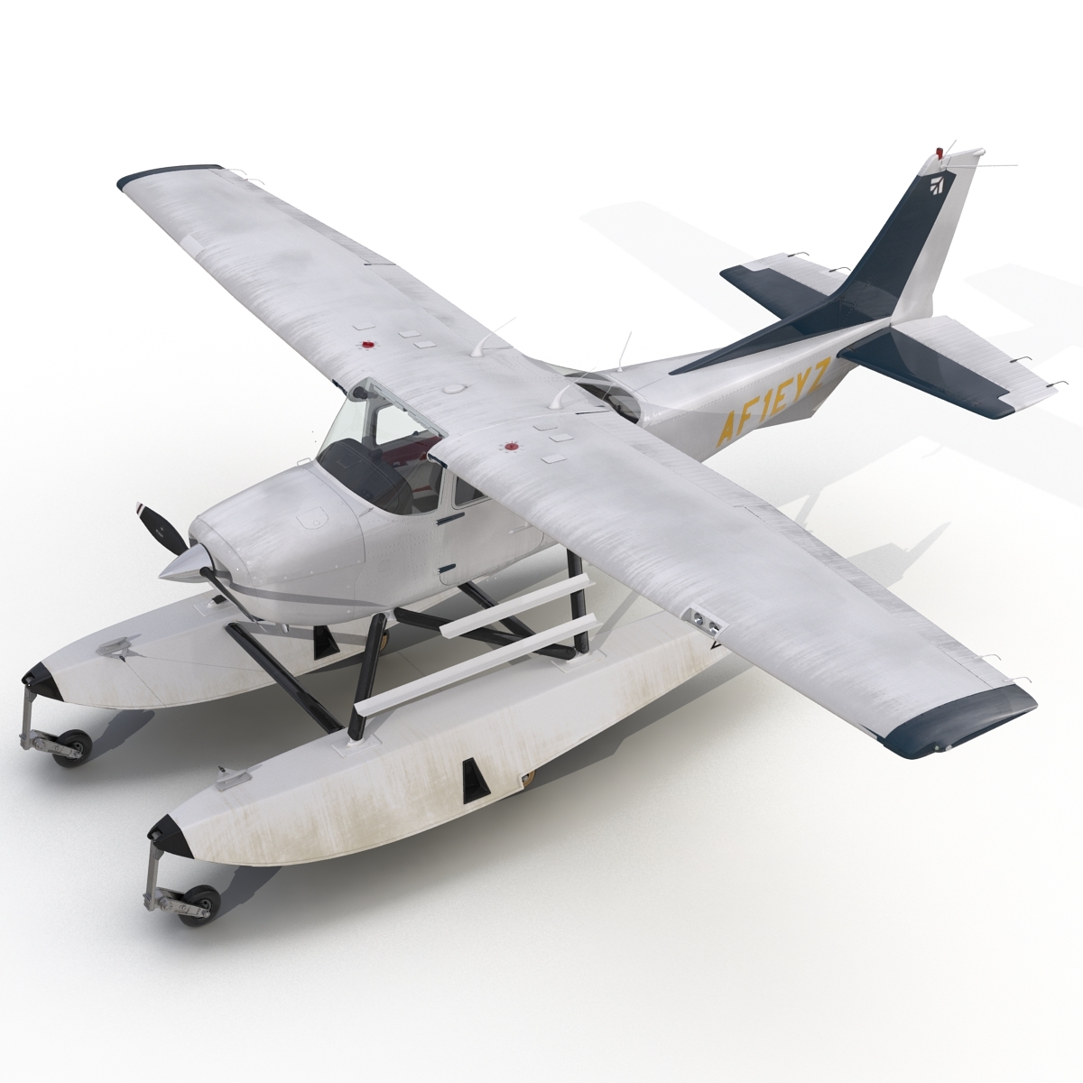 cessna 172 seaplane 3d model