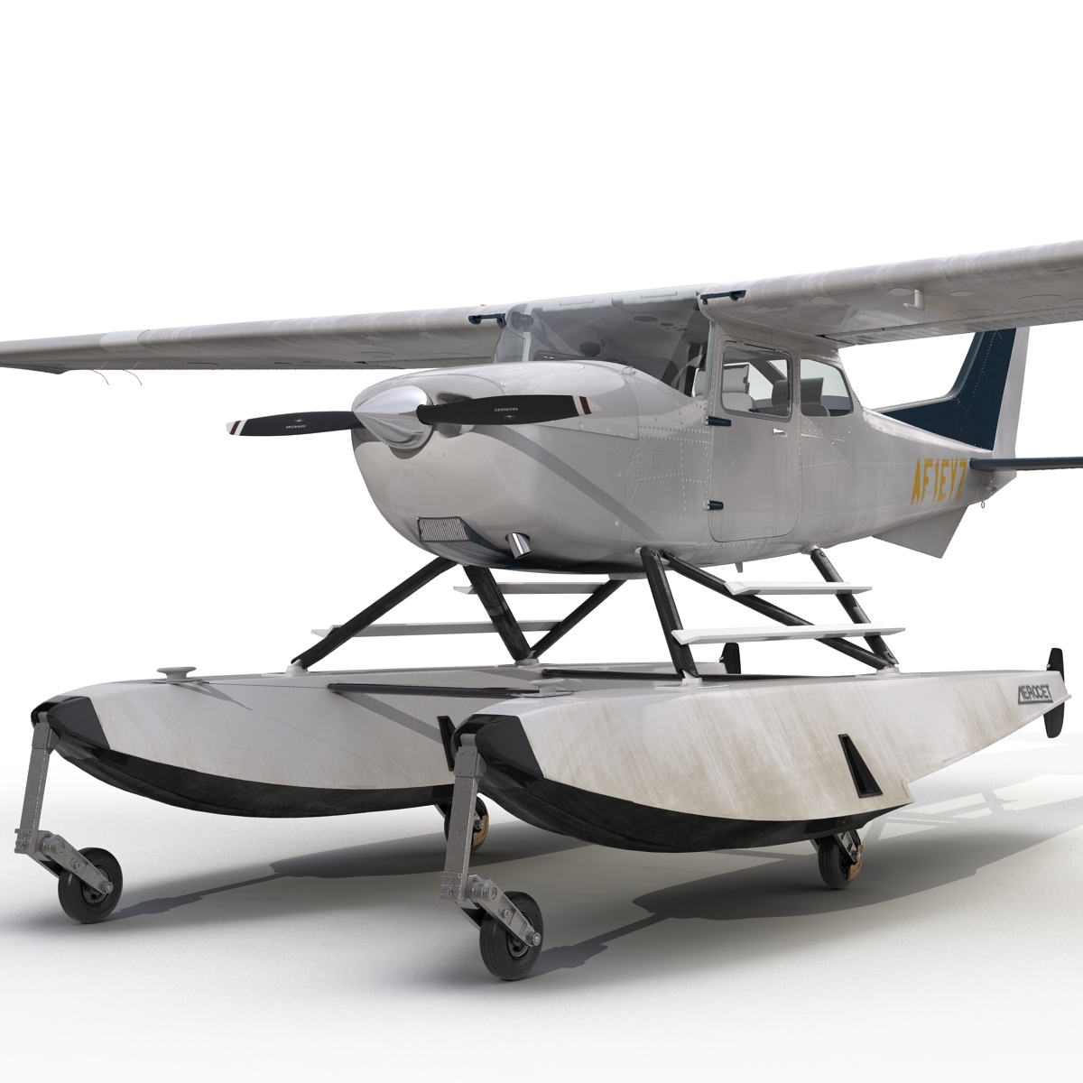 cessna 172 seaplane 3d model