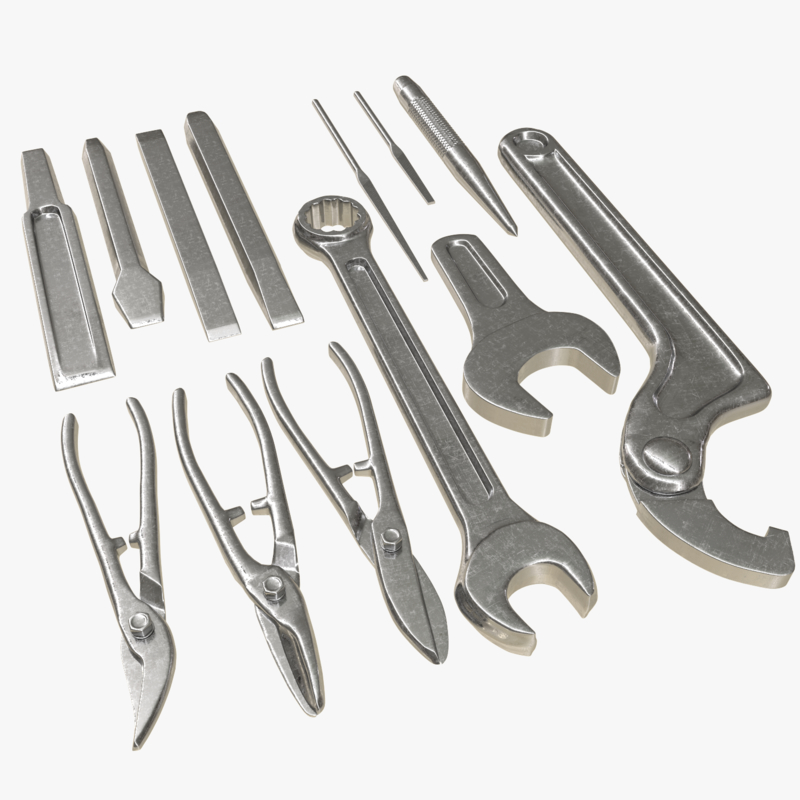 3d model tools working metal
