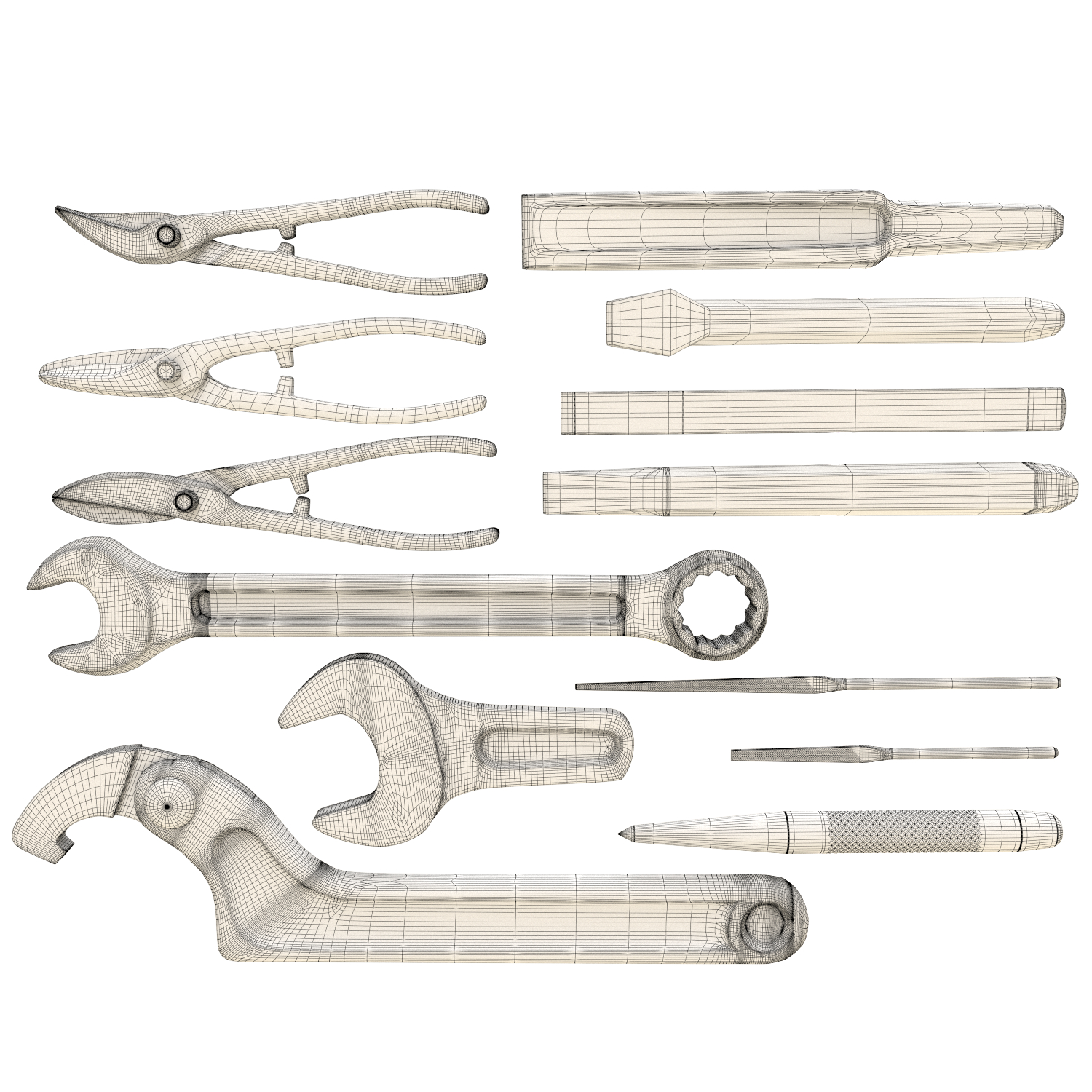 3d model tools working metal