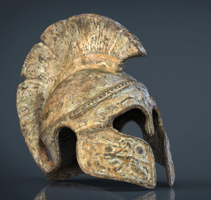 hd greek helmet 3d model