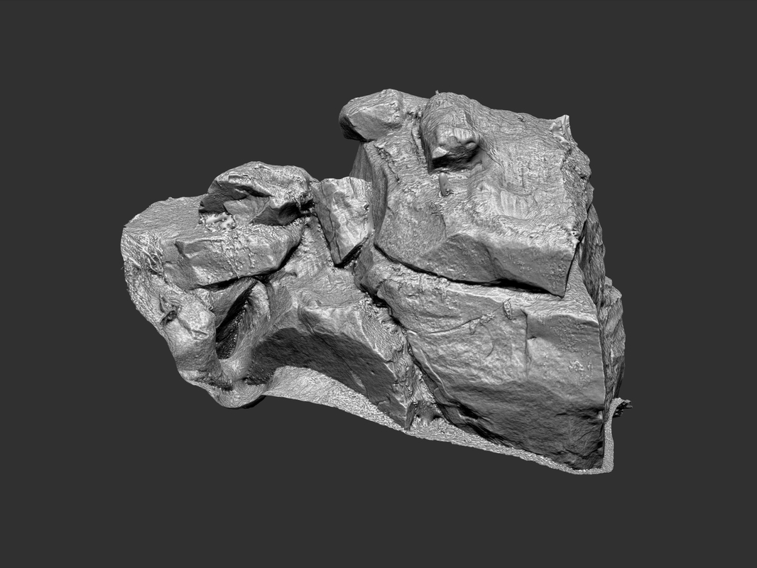 giant stone boulder 16k 3d model