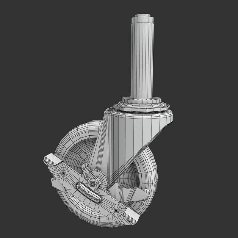 3d caster wheel model