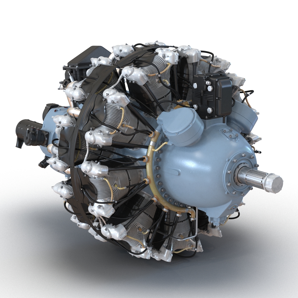 radial engine pratt whitney 3d max