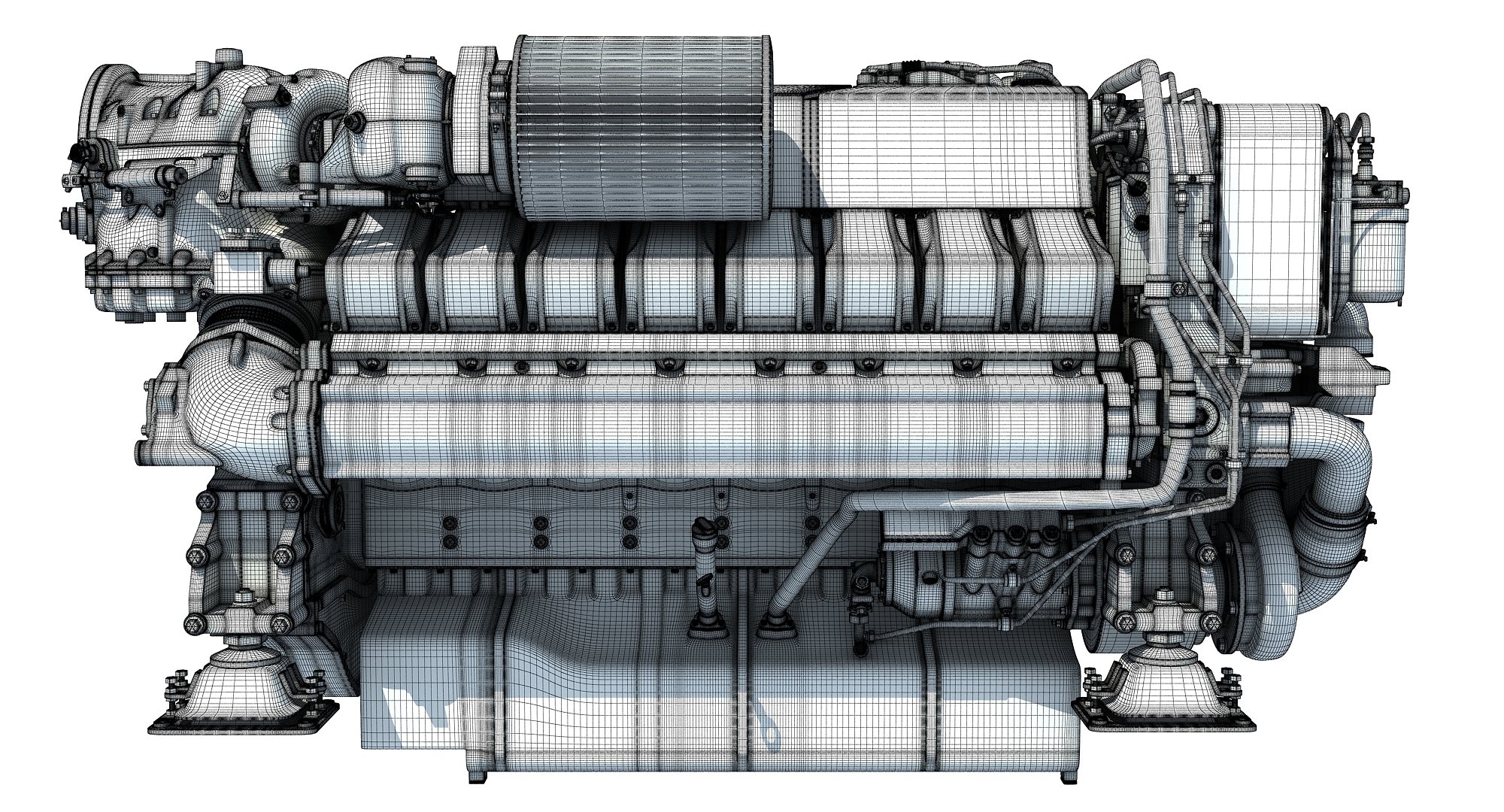 Motor Marítimo Diesel para Embarcações e Navios Ia Modelo 3D ...