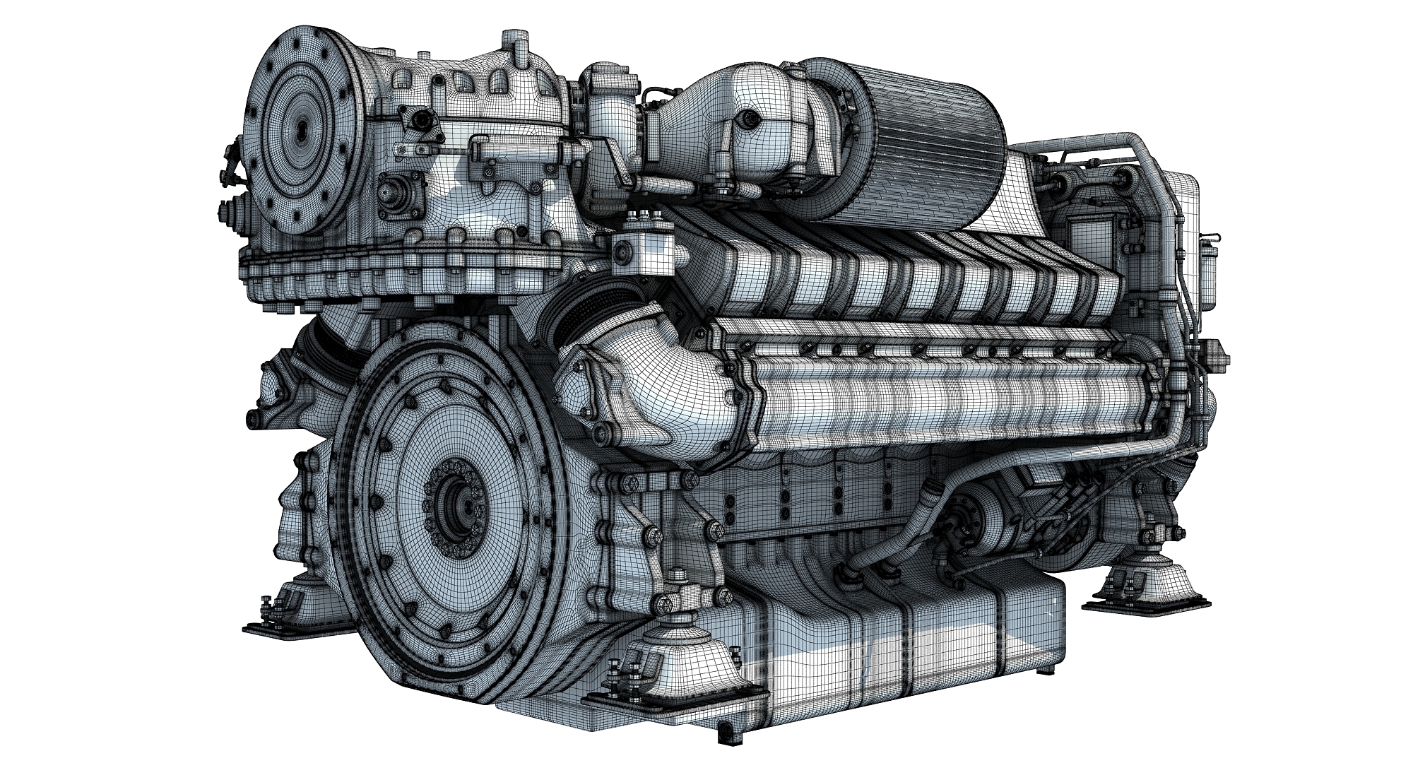 Motor Marítimo Diesel para Embarcações e Navios Ia Modelo 3D ...