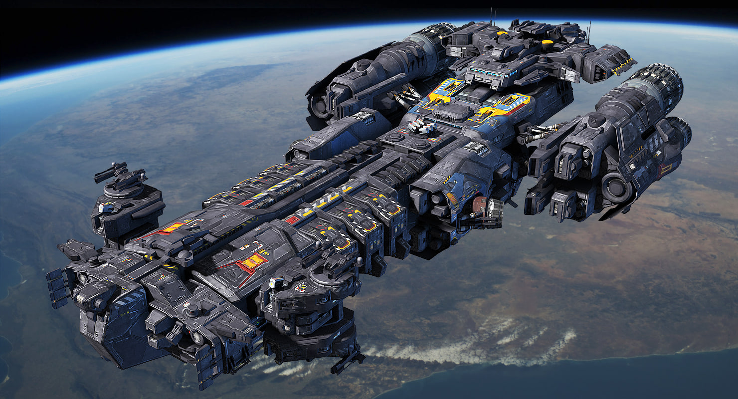 support frigate scifi 3d model
