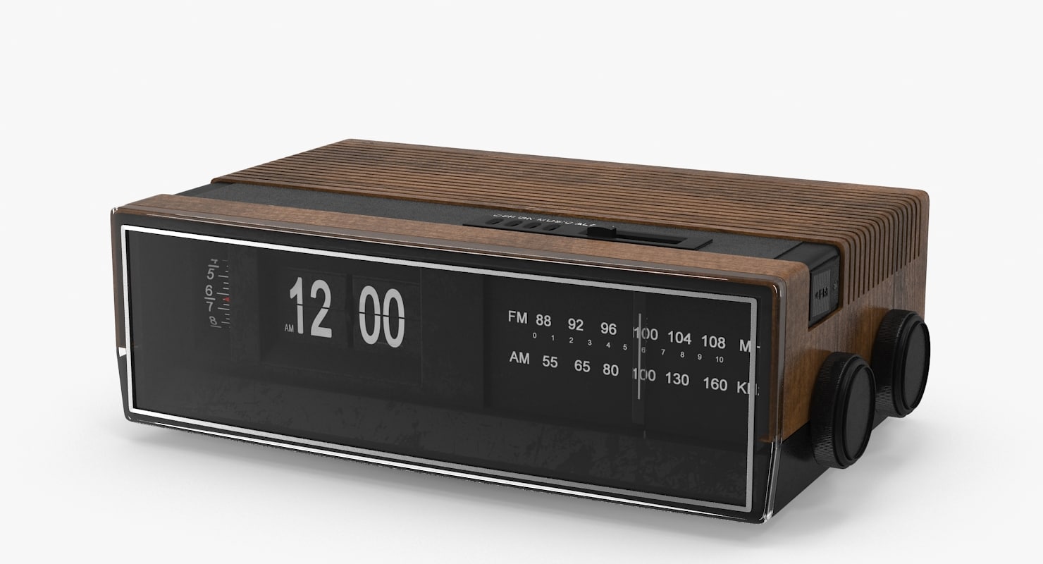 3d vintage clock radio model