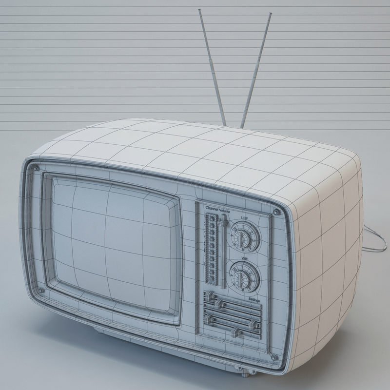 retro tv 3d model