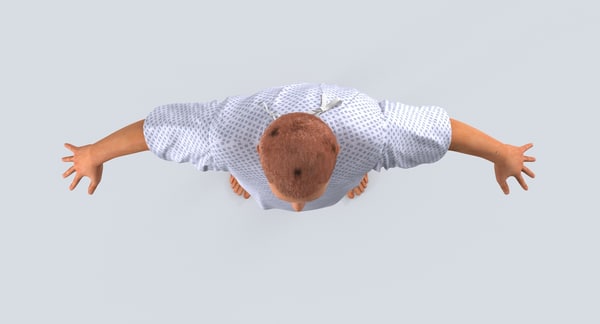 3d model rigged hospital patient