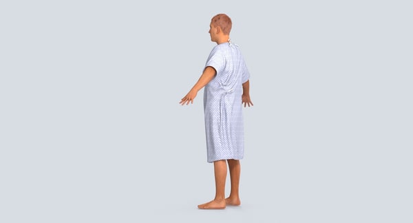3d model rigged hospital patient