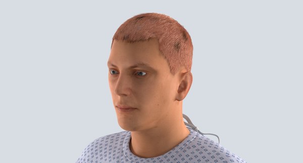 3d model rigged hospital patient