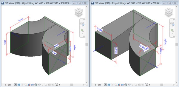 Building Revit Family Duct HVAC Fittins