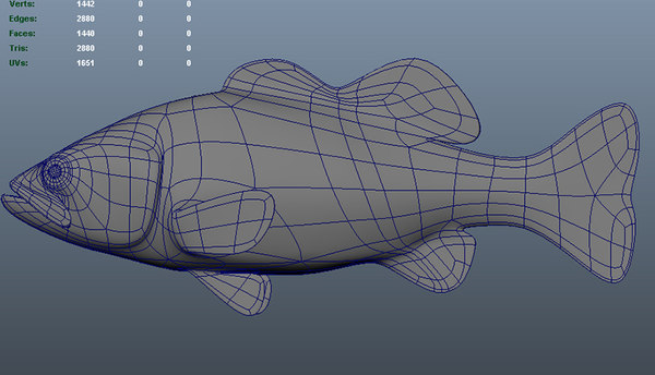 bass fish 3d model