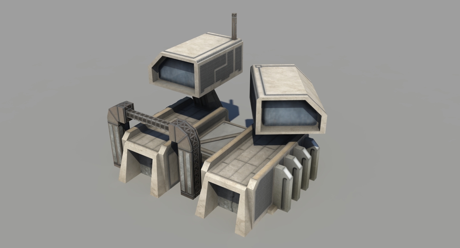 obj sci-fi barracks polys