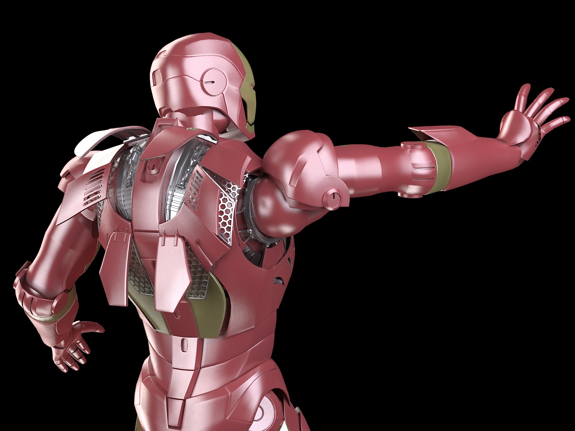 3d iron man rigged