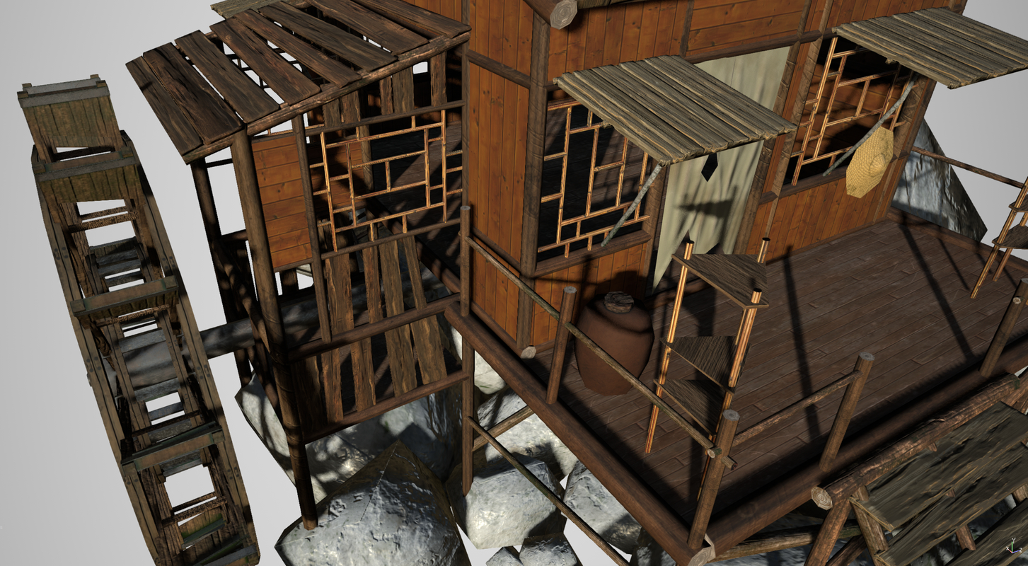stylized watermill 3d model