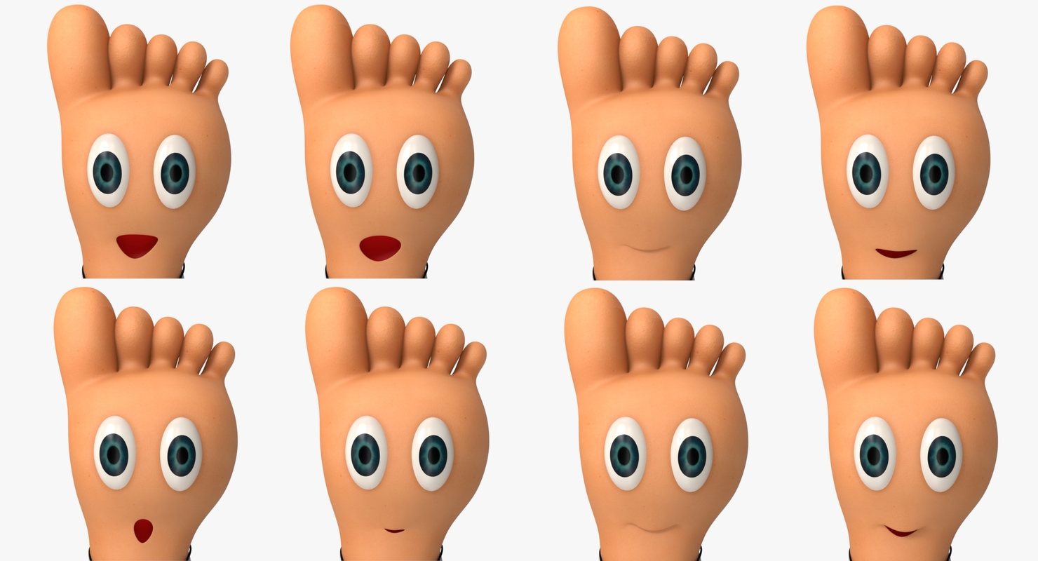 cartoon doctor foot character rigged obj
