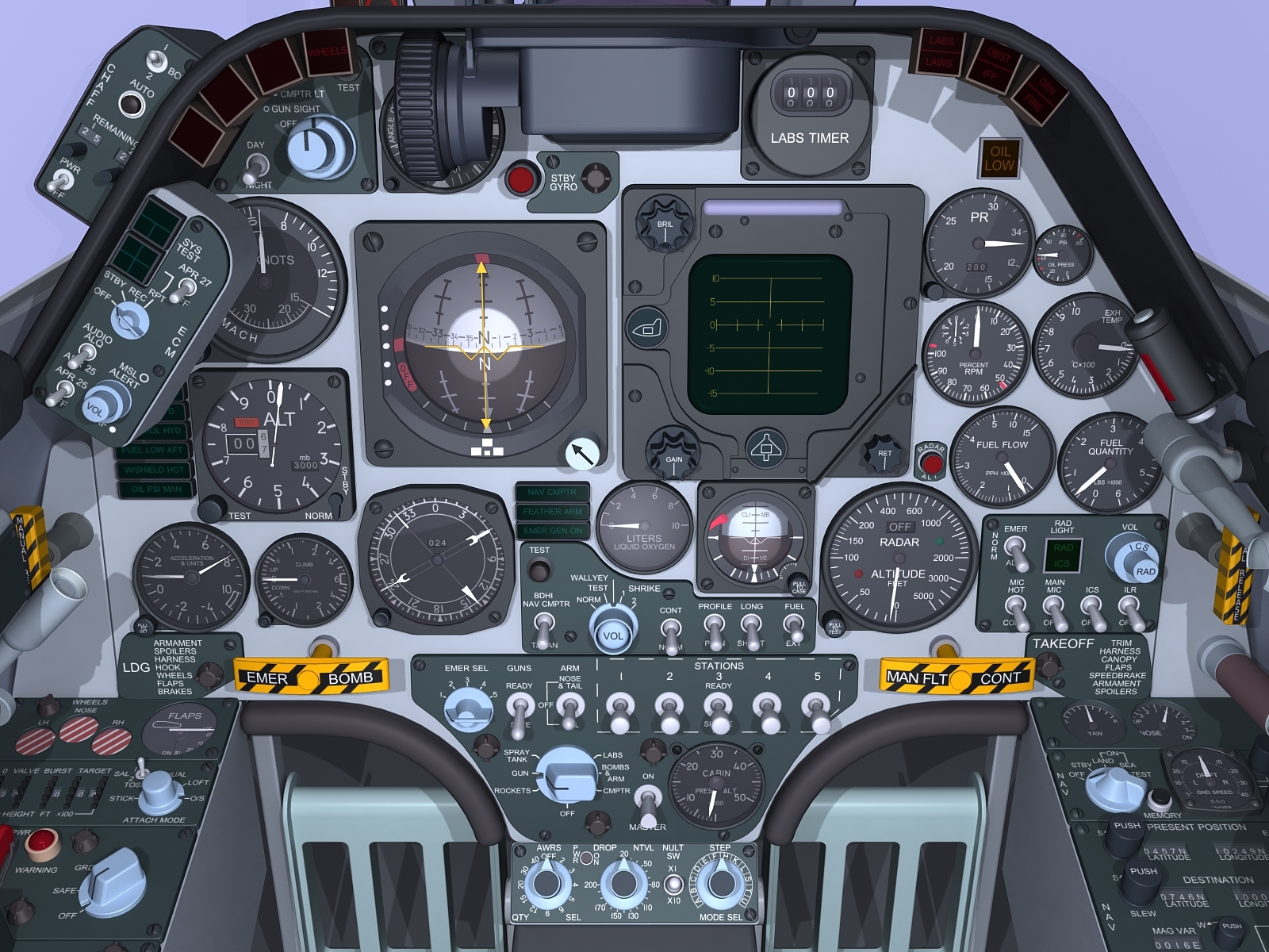 3d a-4m skyhawk cockpit model