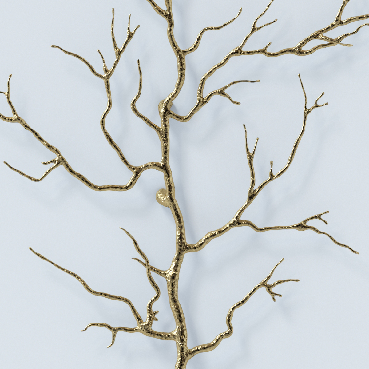 3d model gold twig branch wall