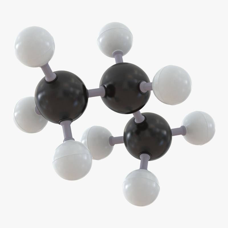3d model of propane molecule
