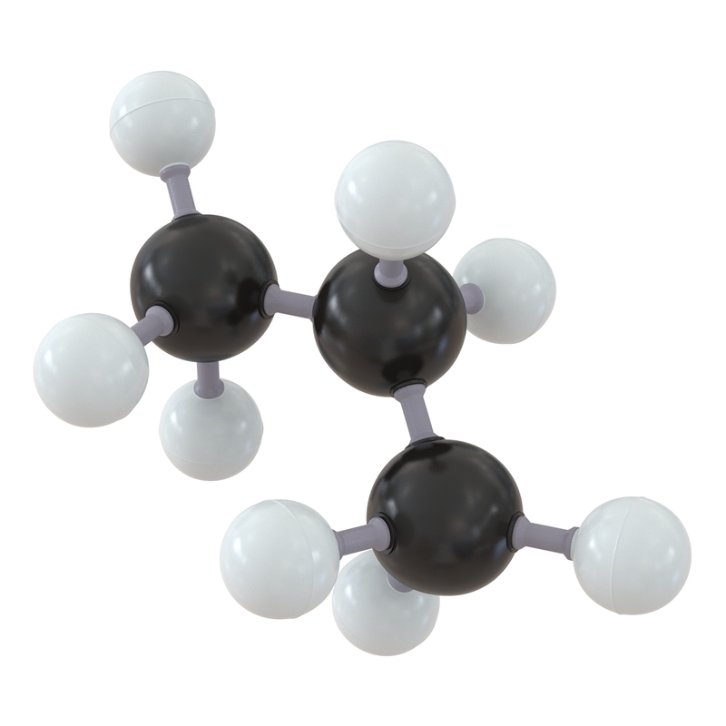 3d model of propane molecule