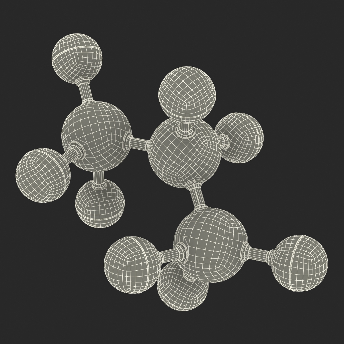 3d model of propane molecule
