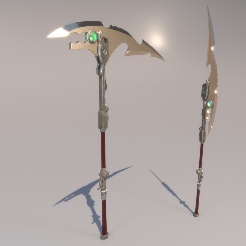 photorealistic bardiche realistic weapon 3d max