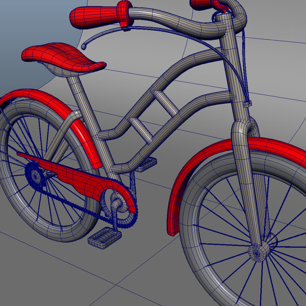 3d model of simple cartoon bicycle