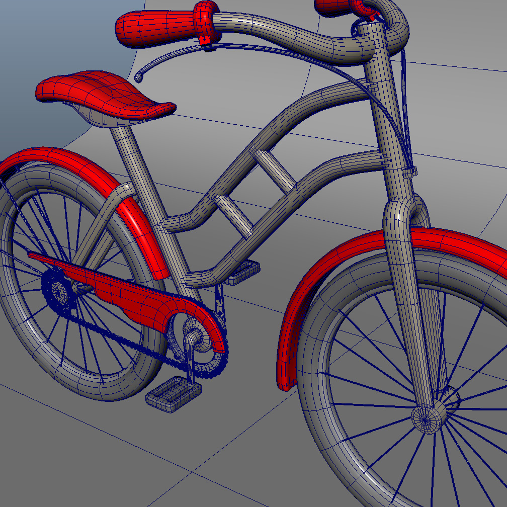 3d model of simple cartoon bicycle