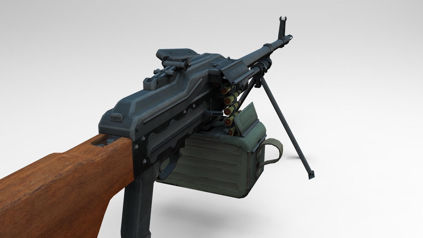 3d m84 machine gun model