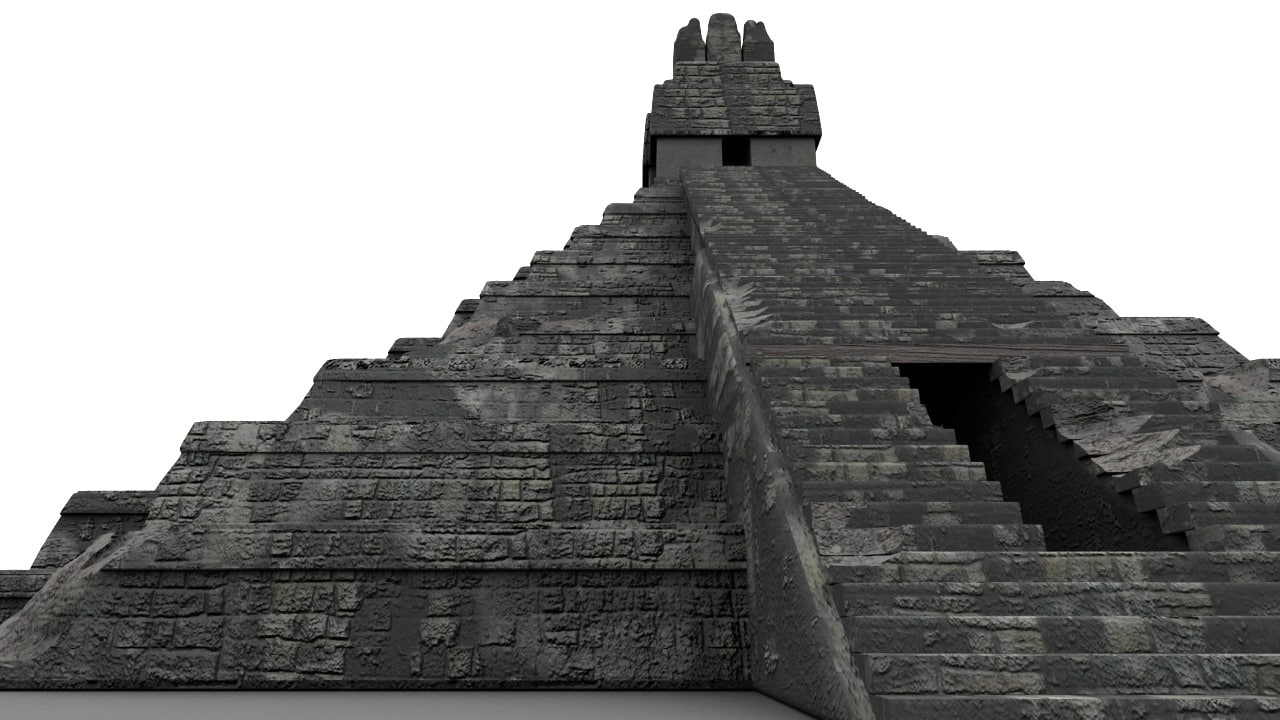 pyramid tikal guatemala 3d max