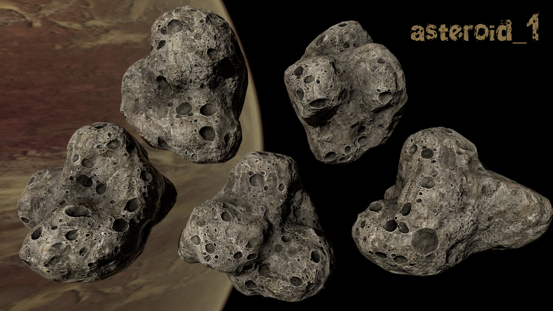 asteroid planet 3d obj