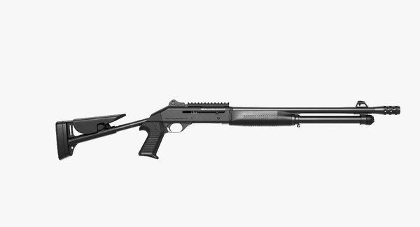 3d model of shotgun benelli m4