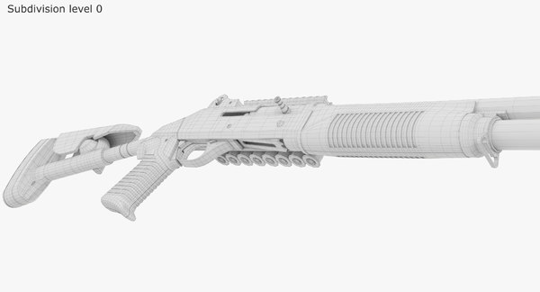 3d model of shotgun benelli m4