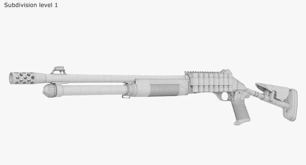 3d model of shotgun benelli m4