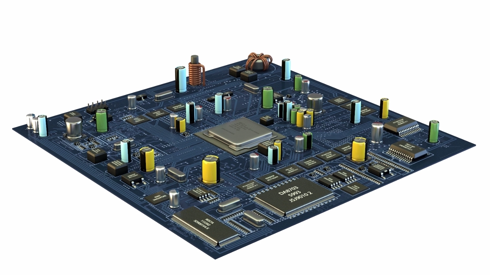 computer motherboard 3d model