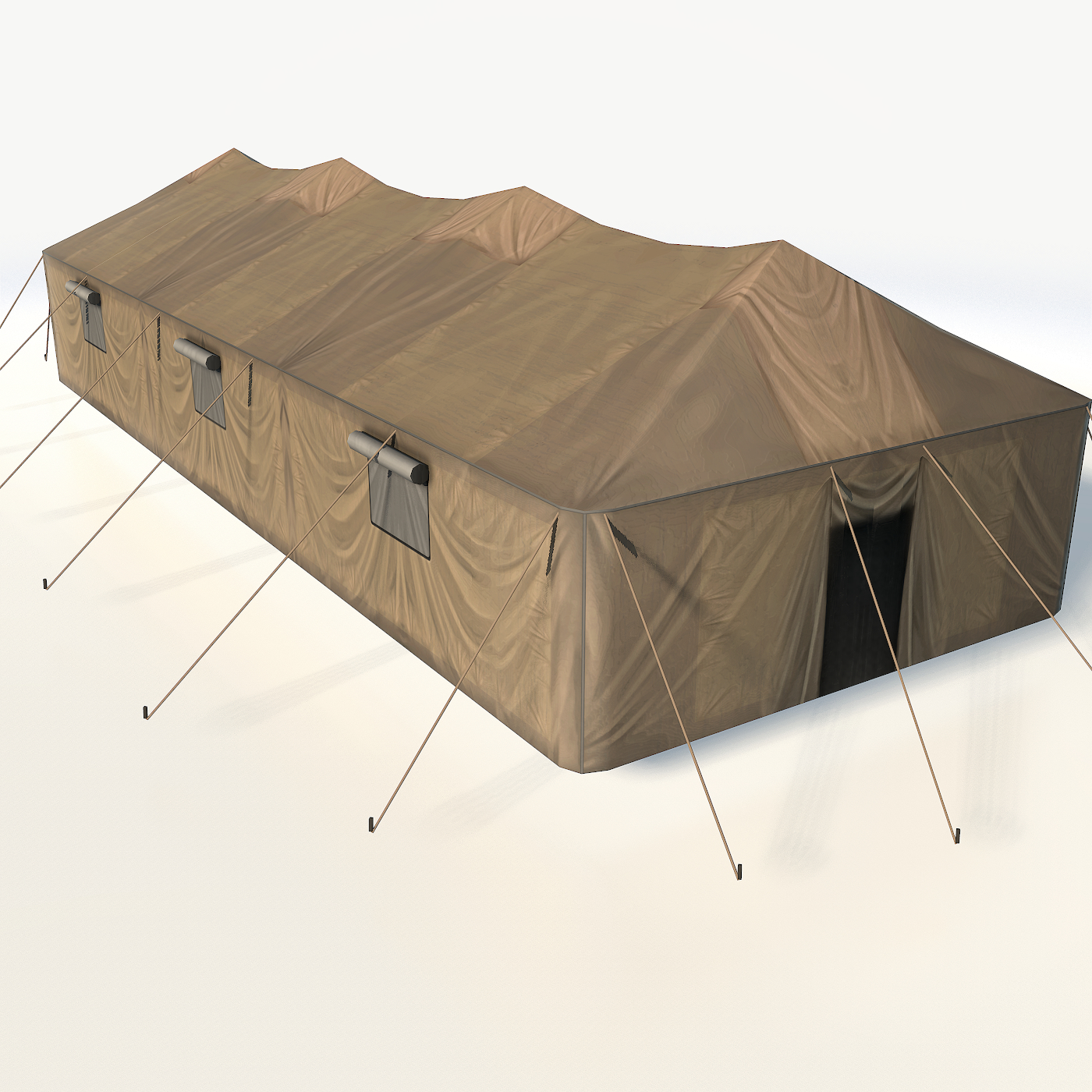 camping military tent 3d model