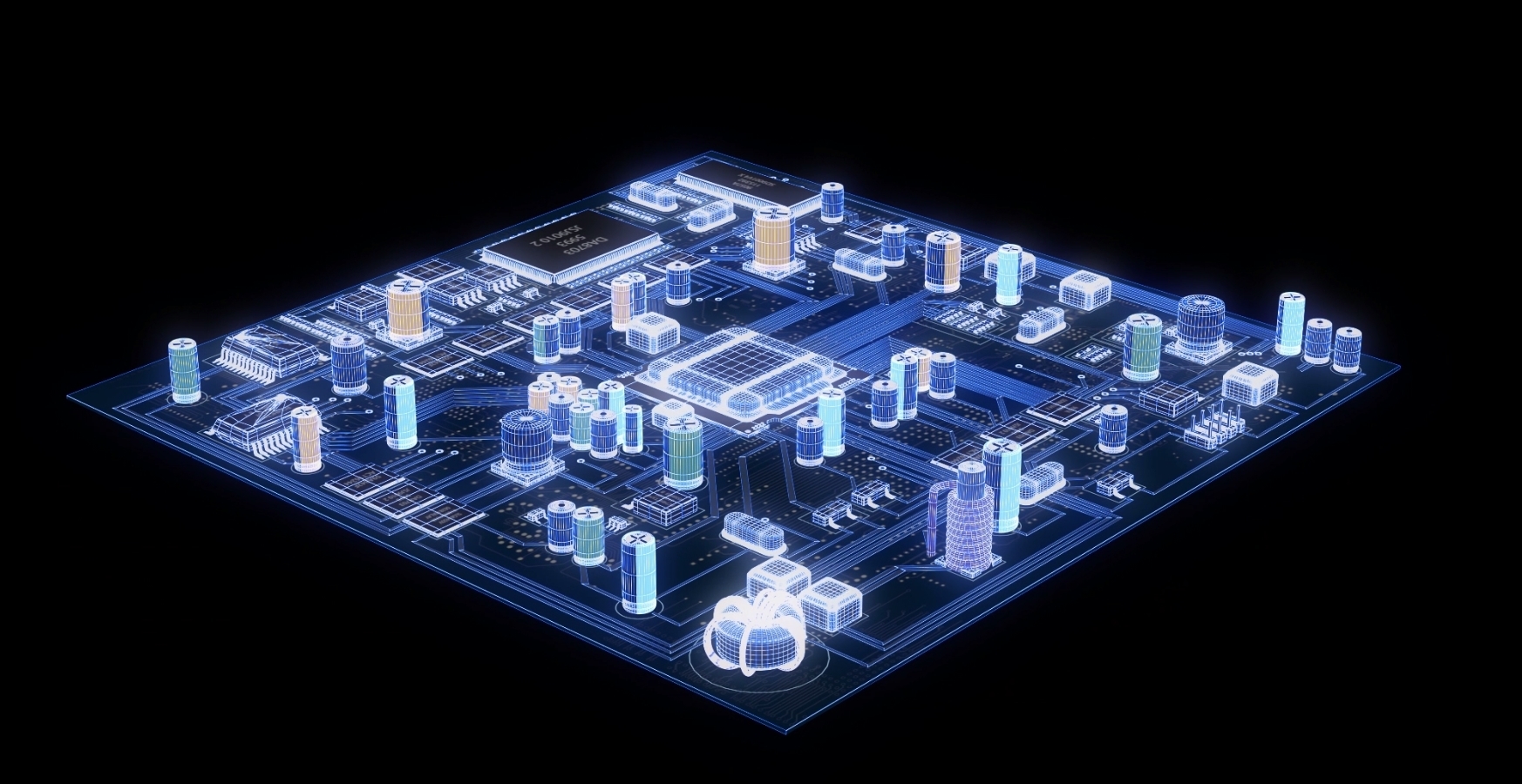 computer motherboard 3d model