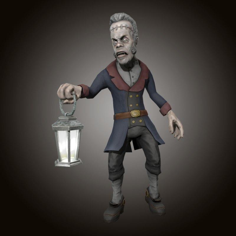 character zombie butler 3d model