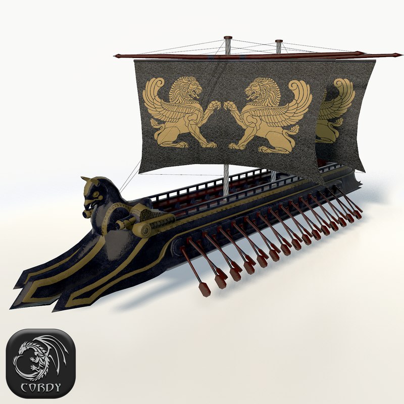 persian trireme 3d model