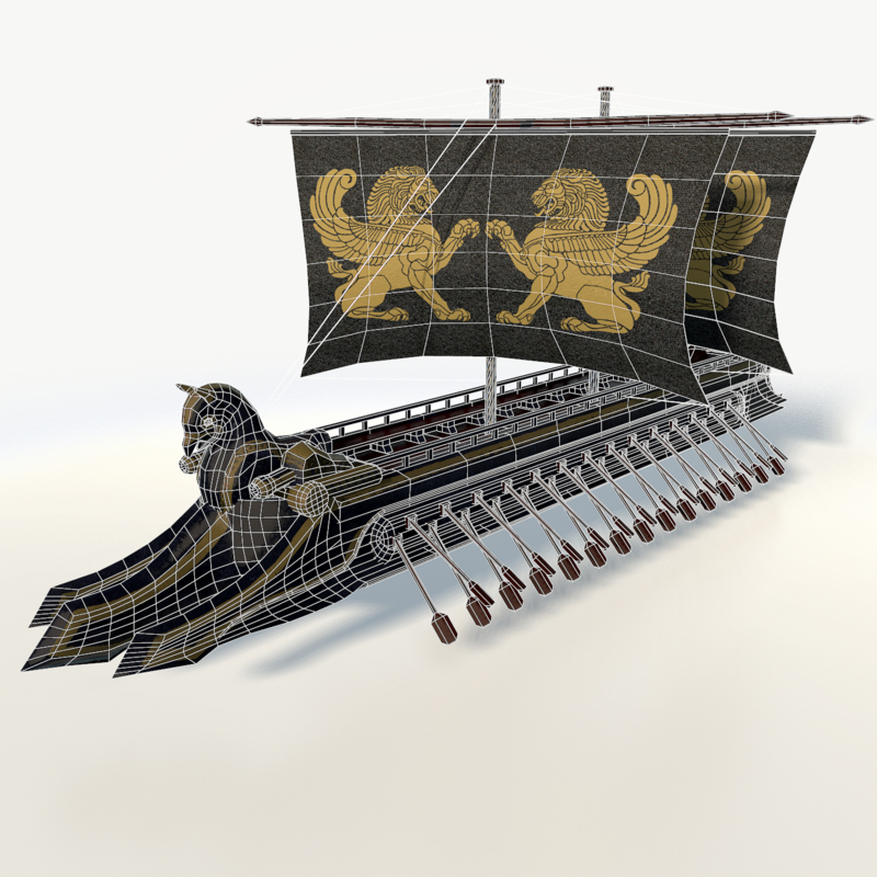 persian trireme 3d model