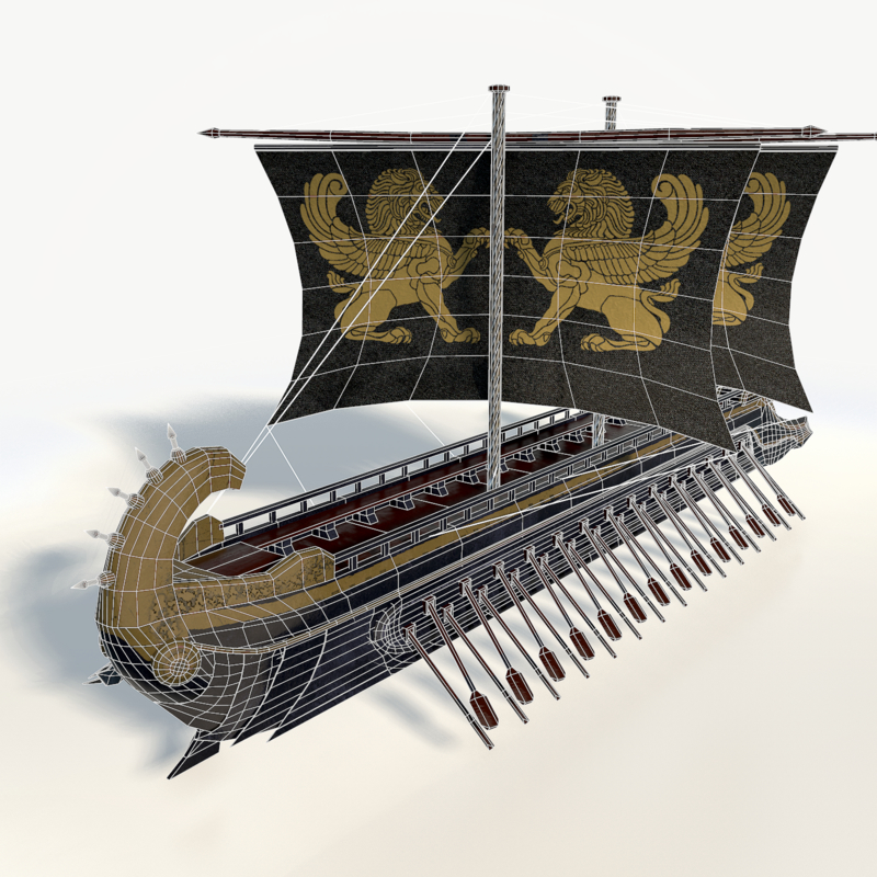 persian trireme 3d model