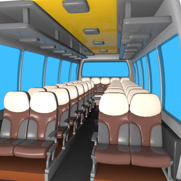 cartoon bus interior 3d max