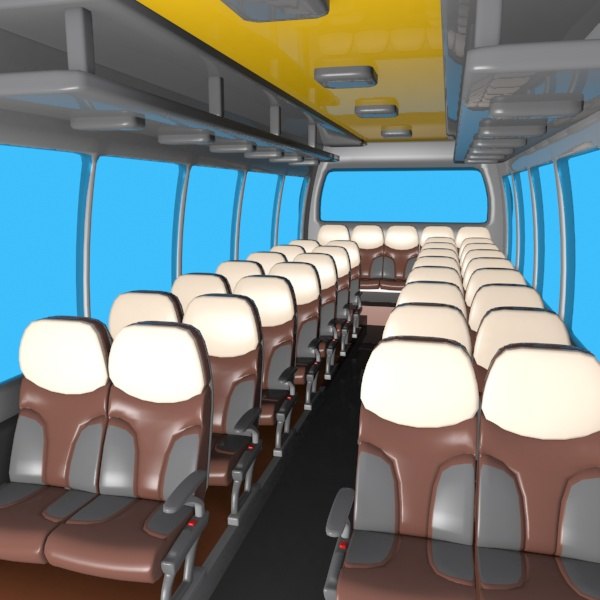 cartoon bus interior 3d max