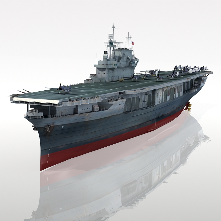 uss yorktown cv-5 cv 3d model
