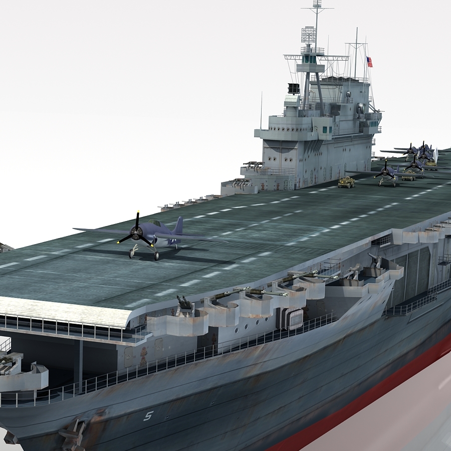 uss yorktown cv-5 cv 3d model