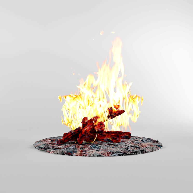3d bonfire fireplace