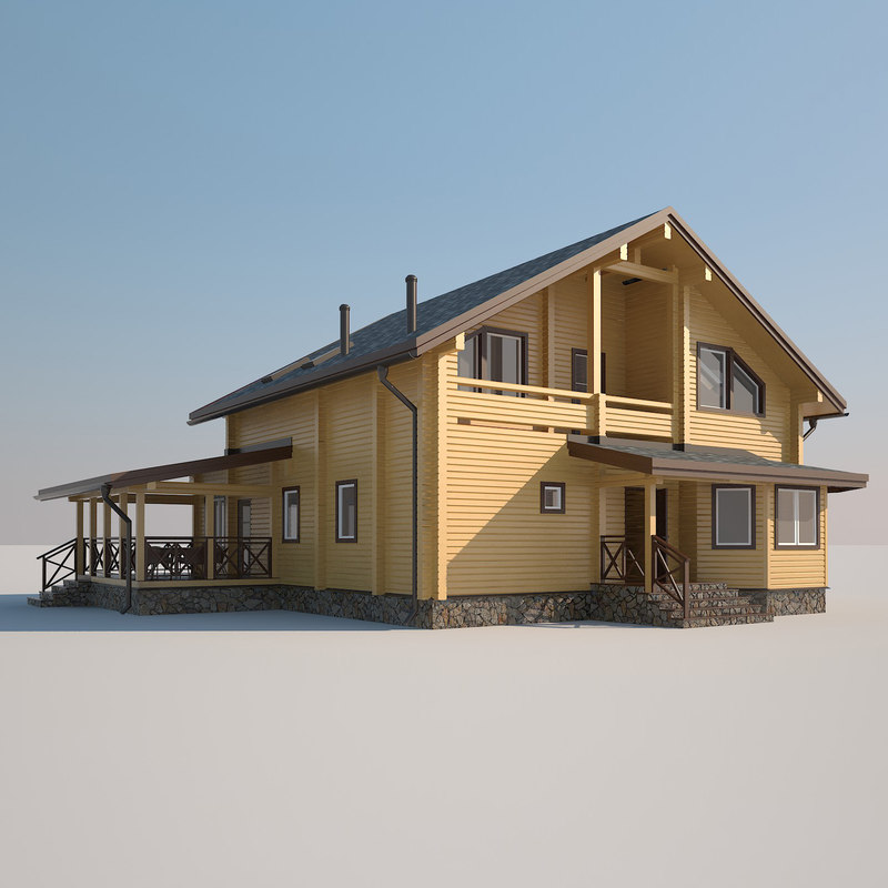 3d model wooden house