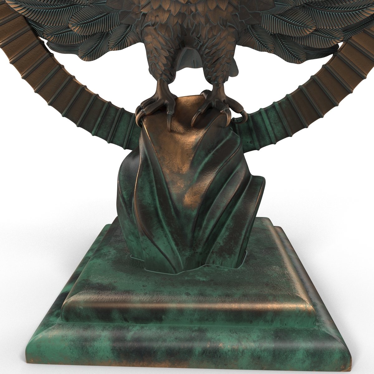 3d model golden phoenix statue